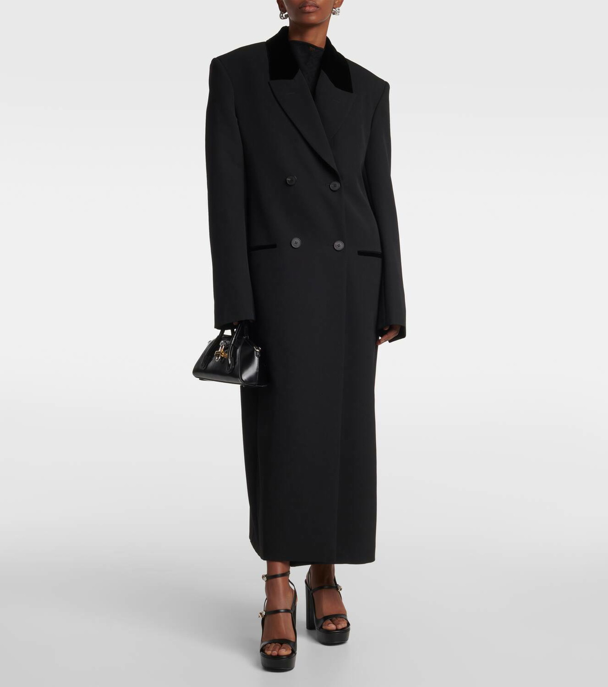 Givenchy Velvet-trimmed wool coat Givenchy