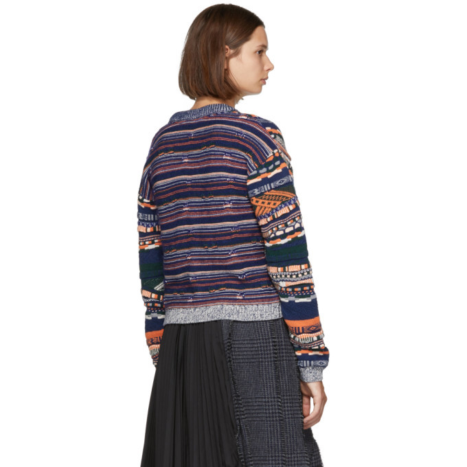 Carven Multicolor Mixed Weave Sweater Carven