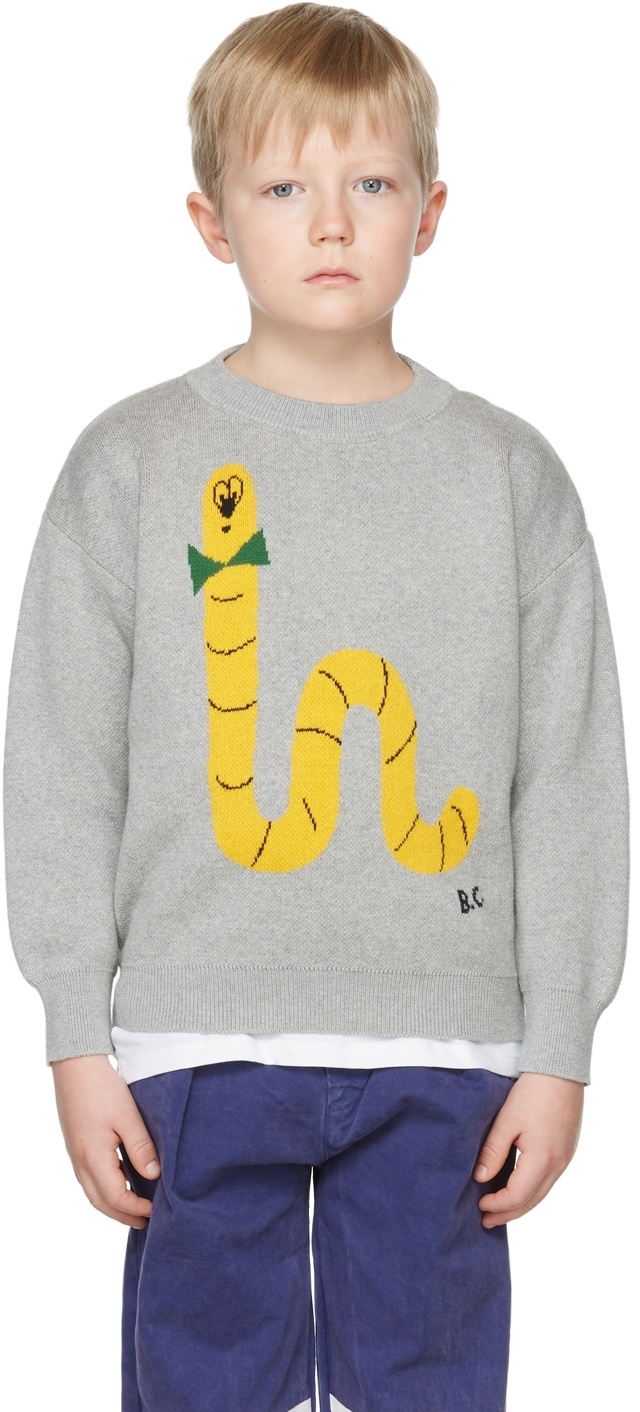 Bobo Choses Kids Grey Scholar Worm Sweater Bobo Choses