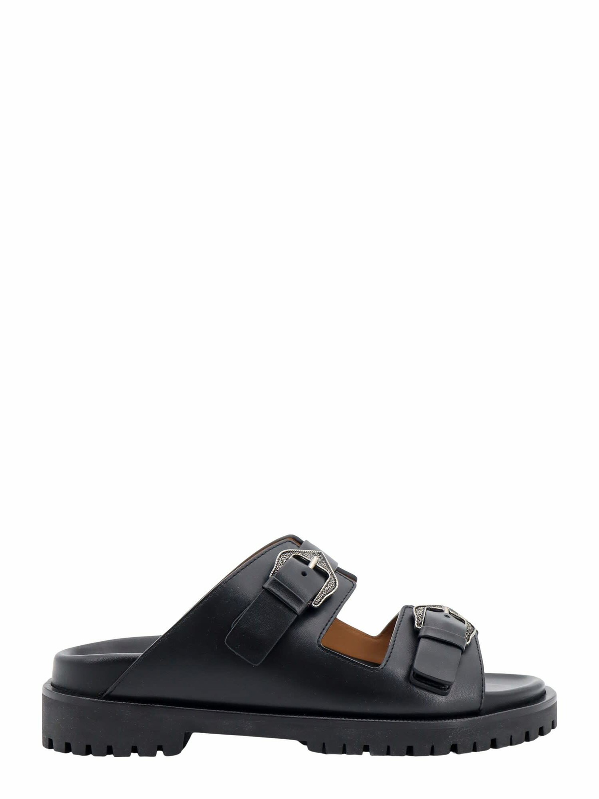 Off-White Leather Sandals With Metal Buckles Off-White