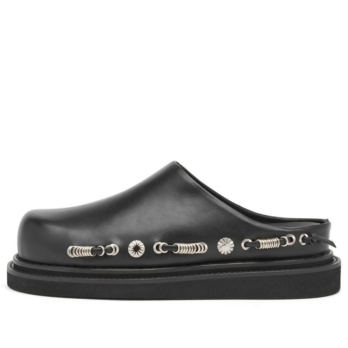 Toga Pulla Women's TOGA Studded Mule in Leather in Black Toga Pulla