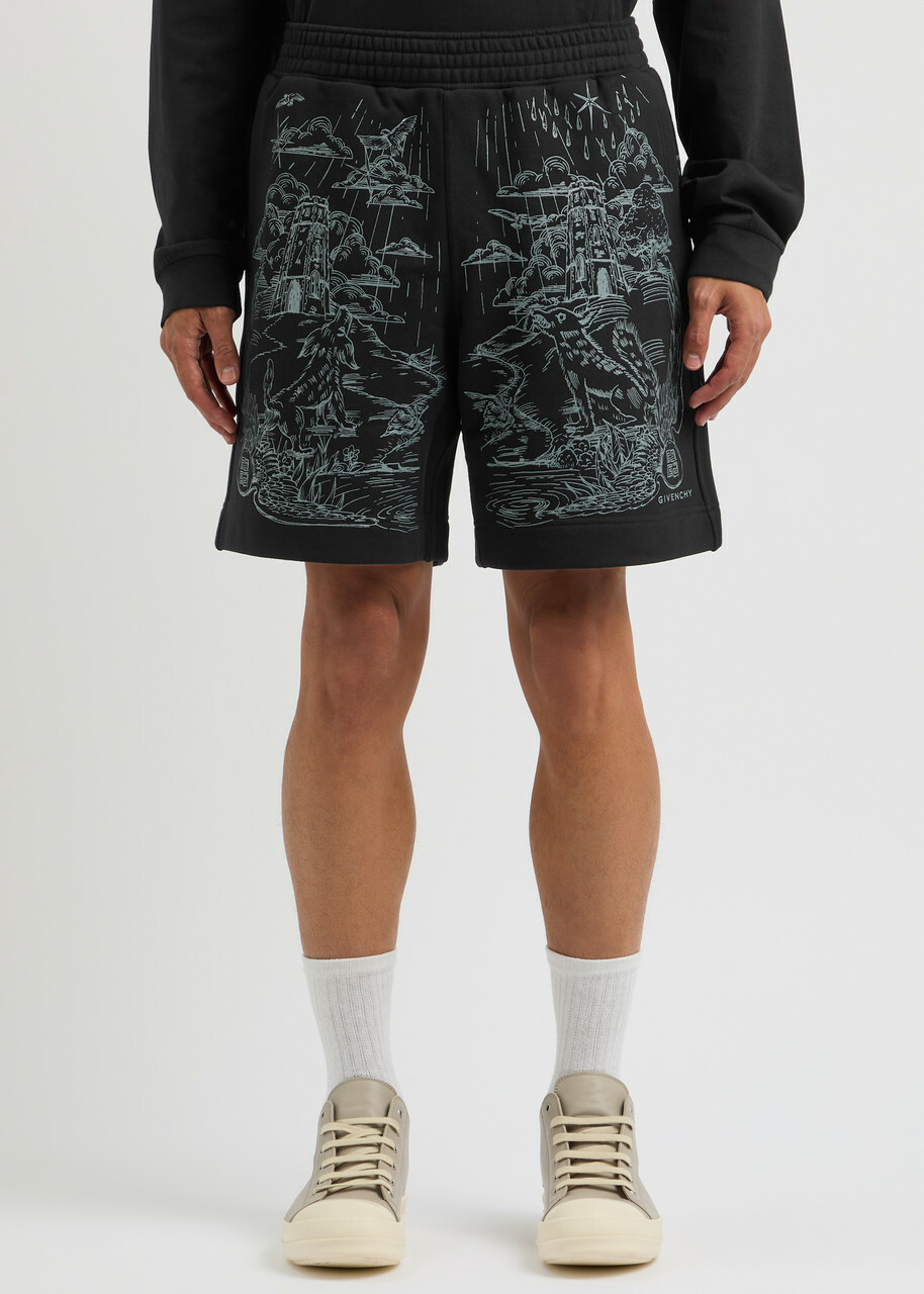 Givenchy Printed Cotton Shorts Black Givenchy