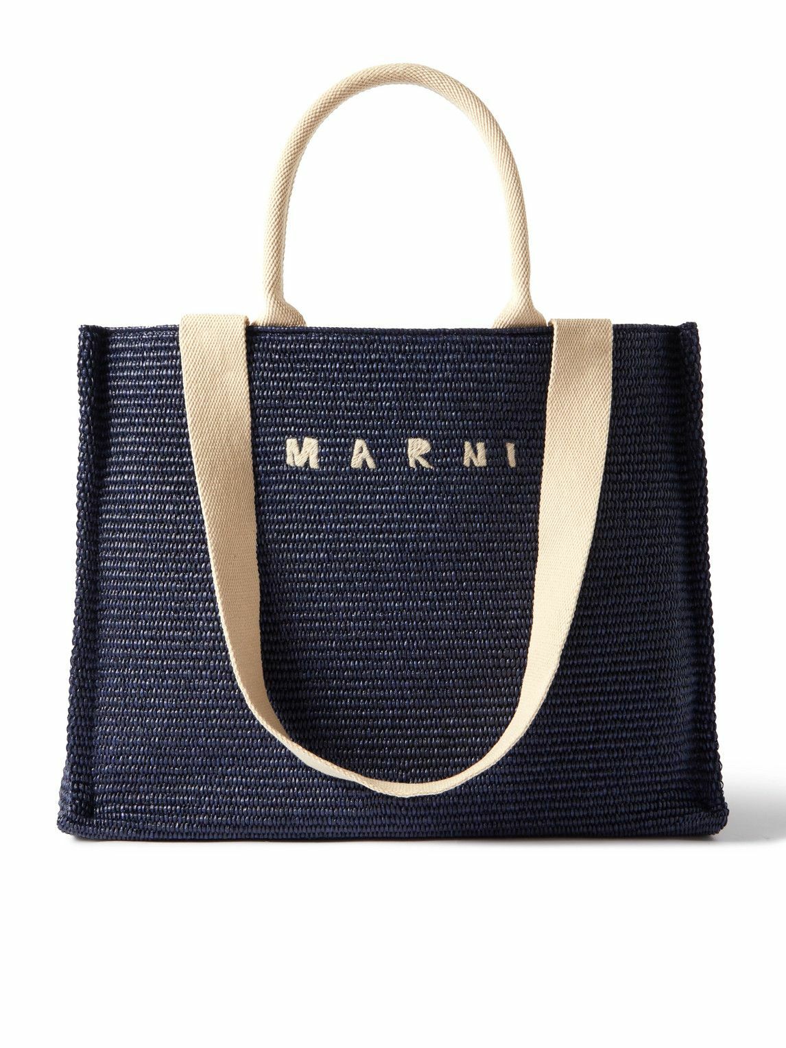 Marni - Logo-Embroidered Woven Raffia Tote Bag Marni