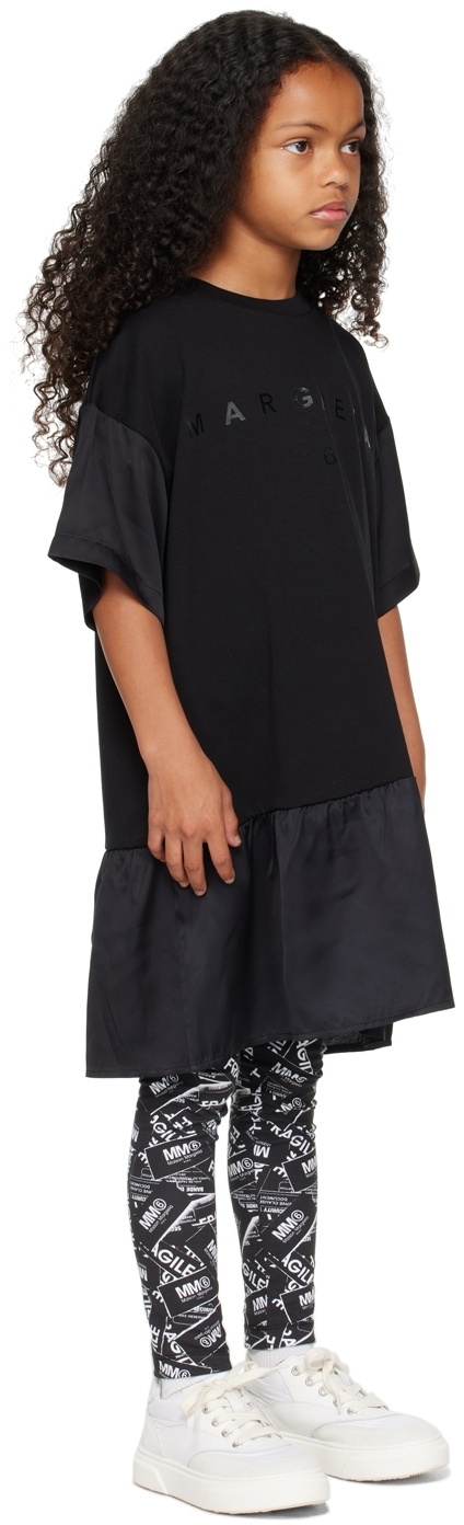 MM6 Maison Margiela Kids Black Logo Dress MM6 Maison Margiela