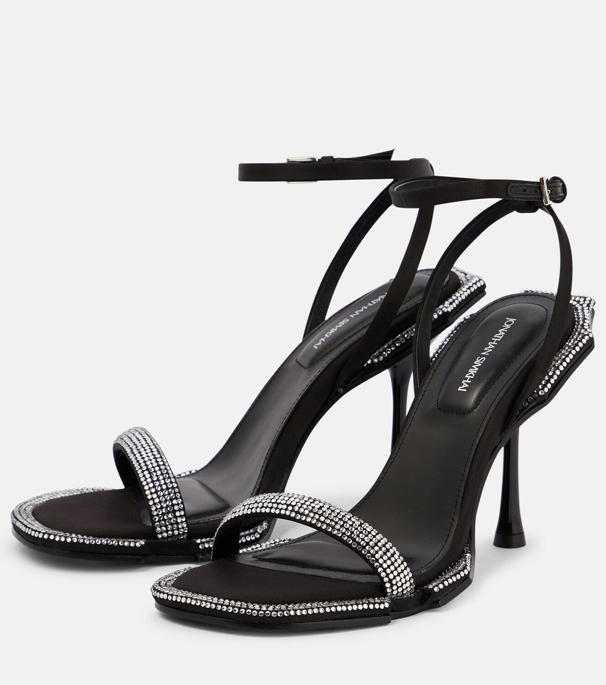 Simkhai - Icon crystal-embellished satin sandals Simkhai