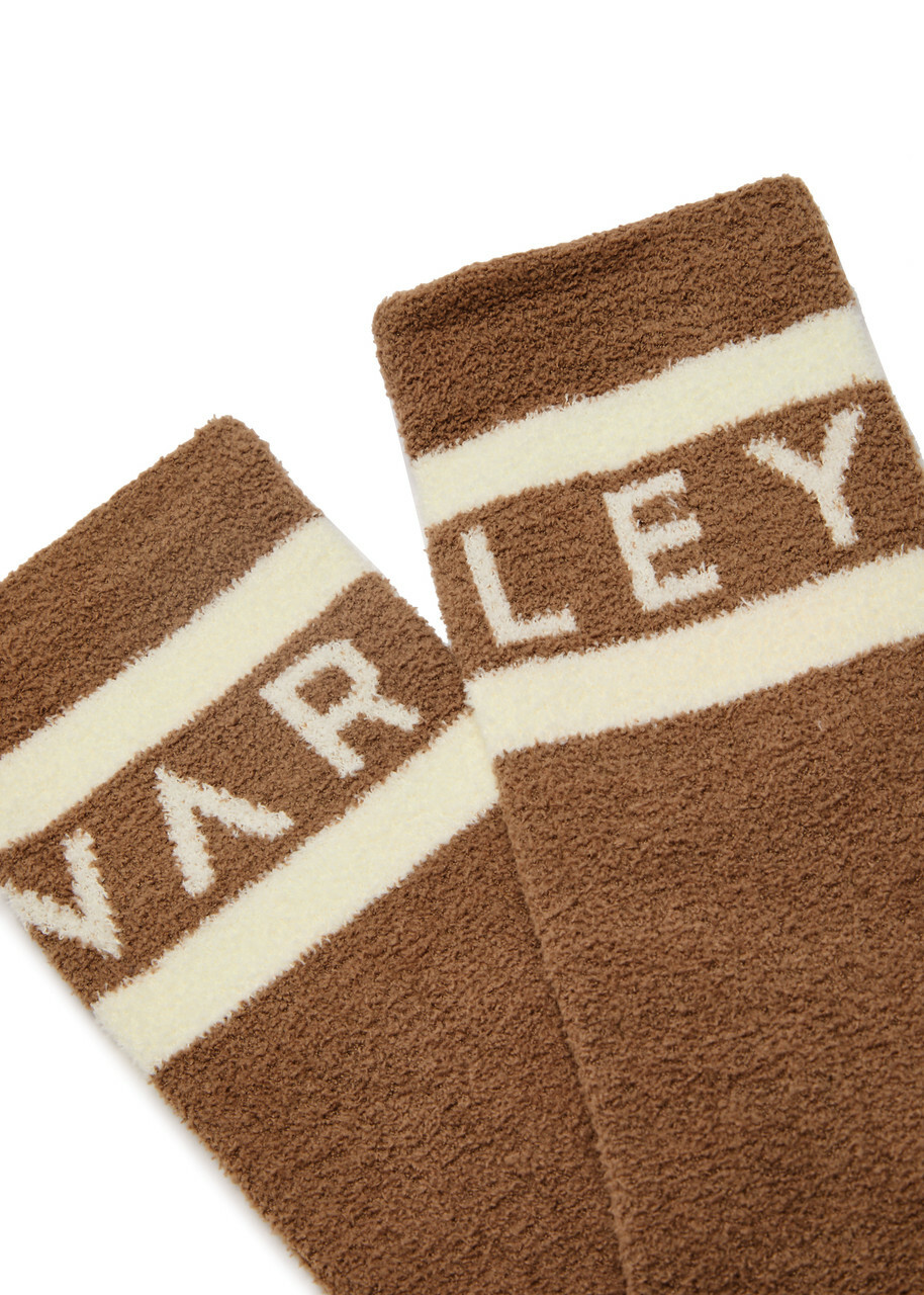 Varley Spencer Logo Terry Socks Brown Varley