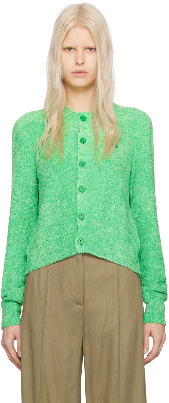 Acne Studios Green Textured Cardigan Acne Studios