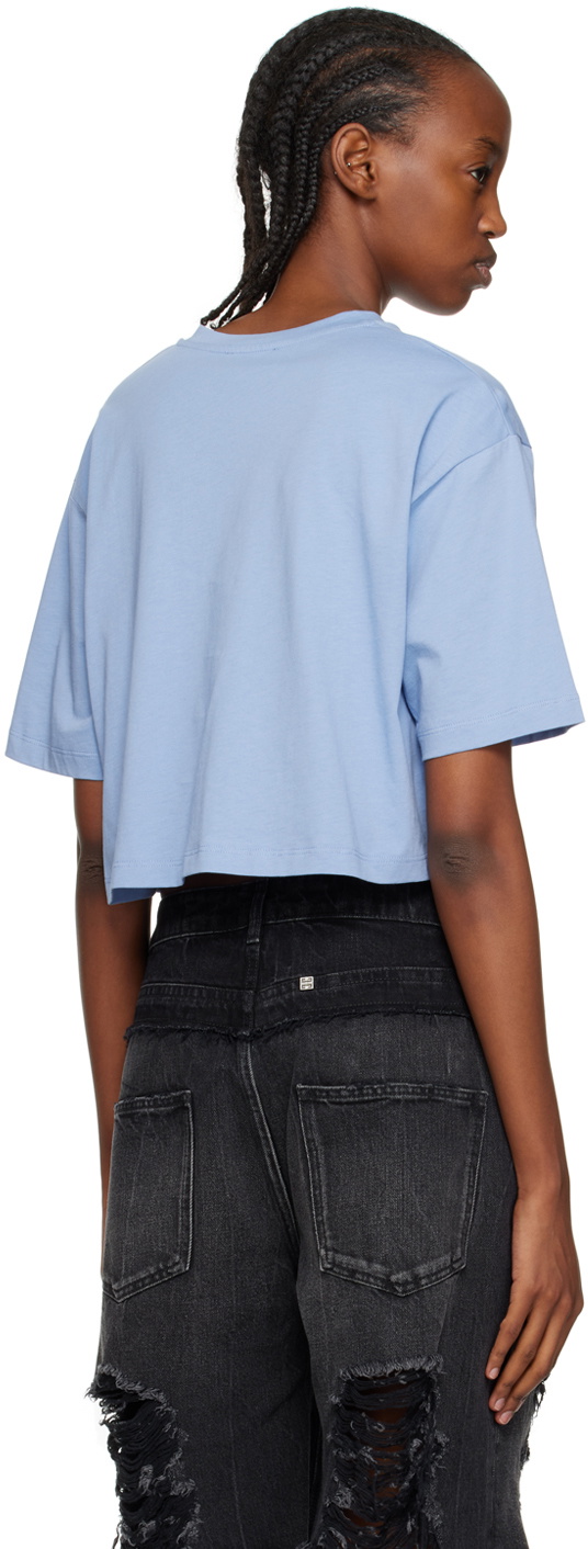 Balmain Blue Cropped T-Shirt Balmain