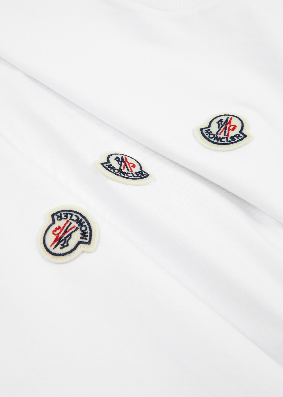 Moncler Logo Cotton T-shirt set of Three White Moncler