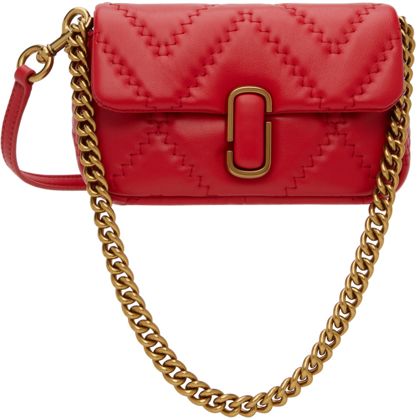 Marc Jacobs Red Mini 'The Quilted Leather J Marc' Bag Marc Jacobs
