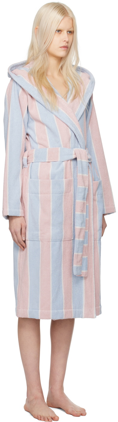 Tekla Pink & Blue Hooded Bathrobe Tekla Fabrics