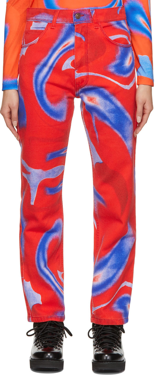 ERL Red & Blue Graphic Jeans ERL