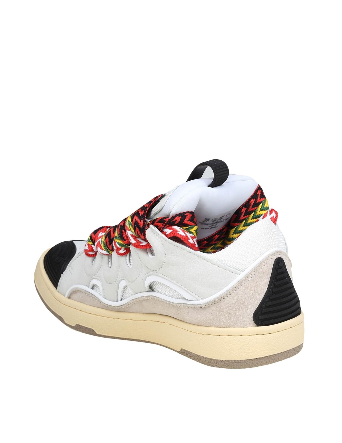 Lanvin Curb Sneakers In Leather And Suede With Multicolor Laces Lanvin