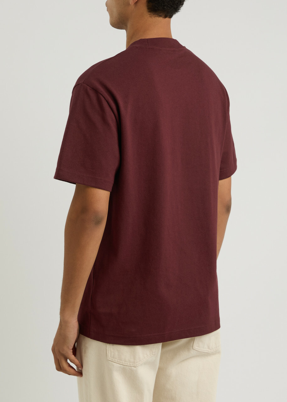 Fred Perry Logo-embroidered Cotton T-shirt Maroon Fred Perry