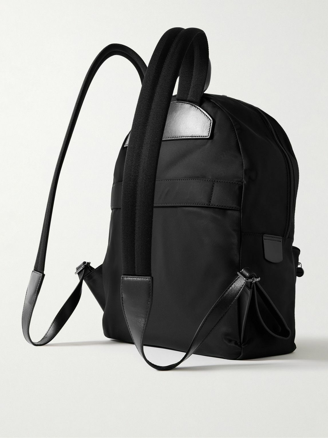 Kiton - Leather-Trimmed Logo-Embellished Nylon Backpack Kiton