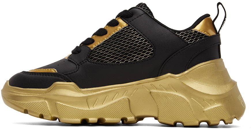 Versace Jeans Couture Black & Gold Speedtrack Sneakers Versace