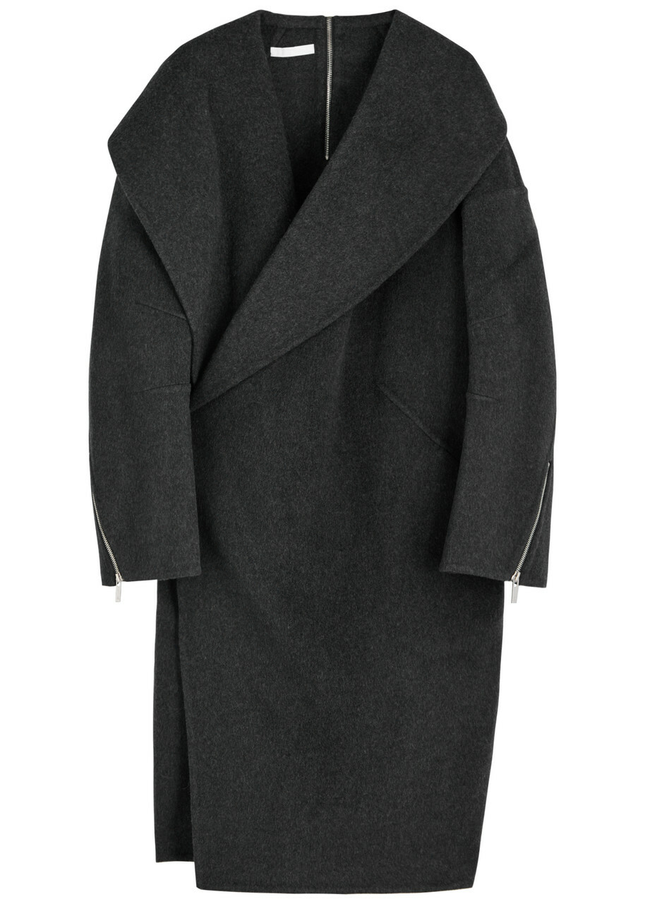 Helmut Lang Apex Cocoon Wool Coat Charcoal Helmut Lang