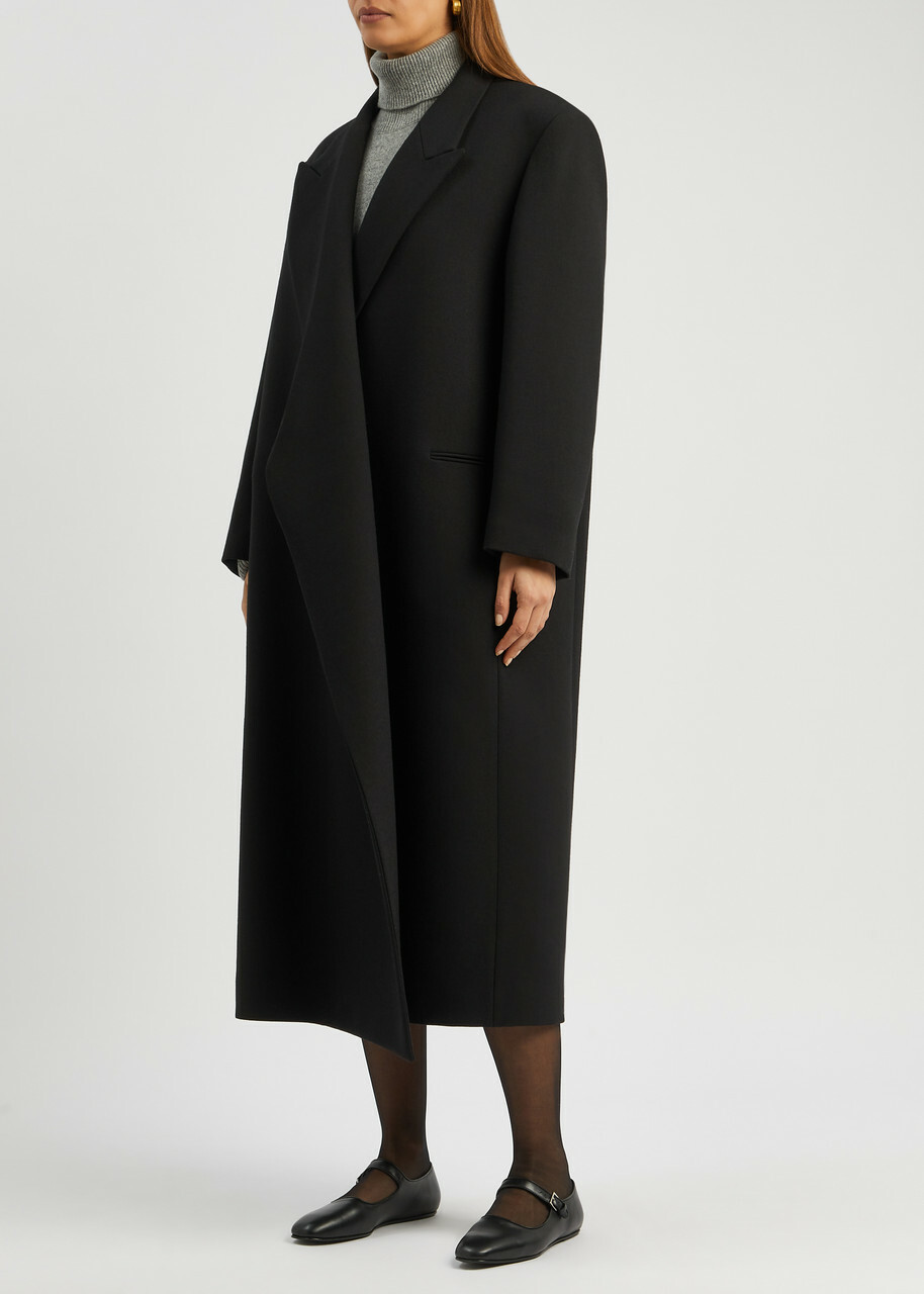 The Row Dhani Oversized Wool Coat Black The Row