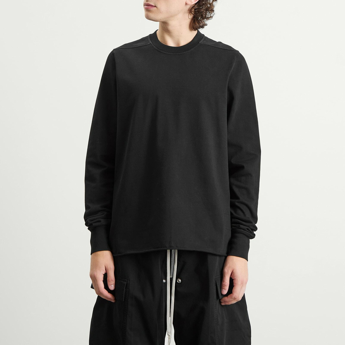 Rick Owens DRKSHDW Men's Crewneck Sweat in Black Rick Owens Drkshdw