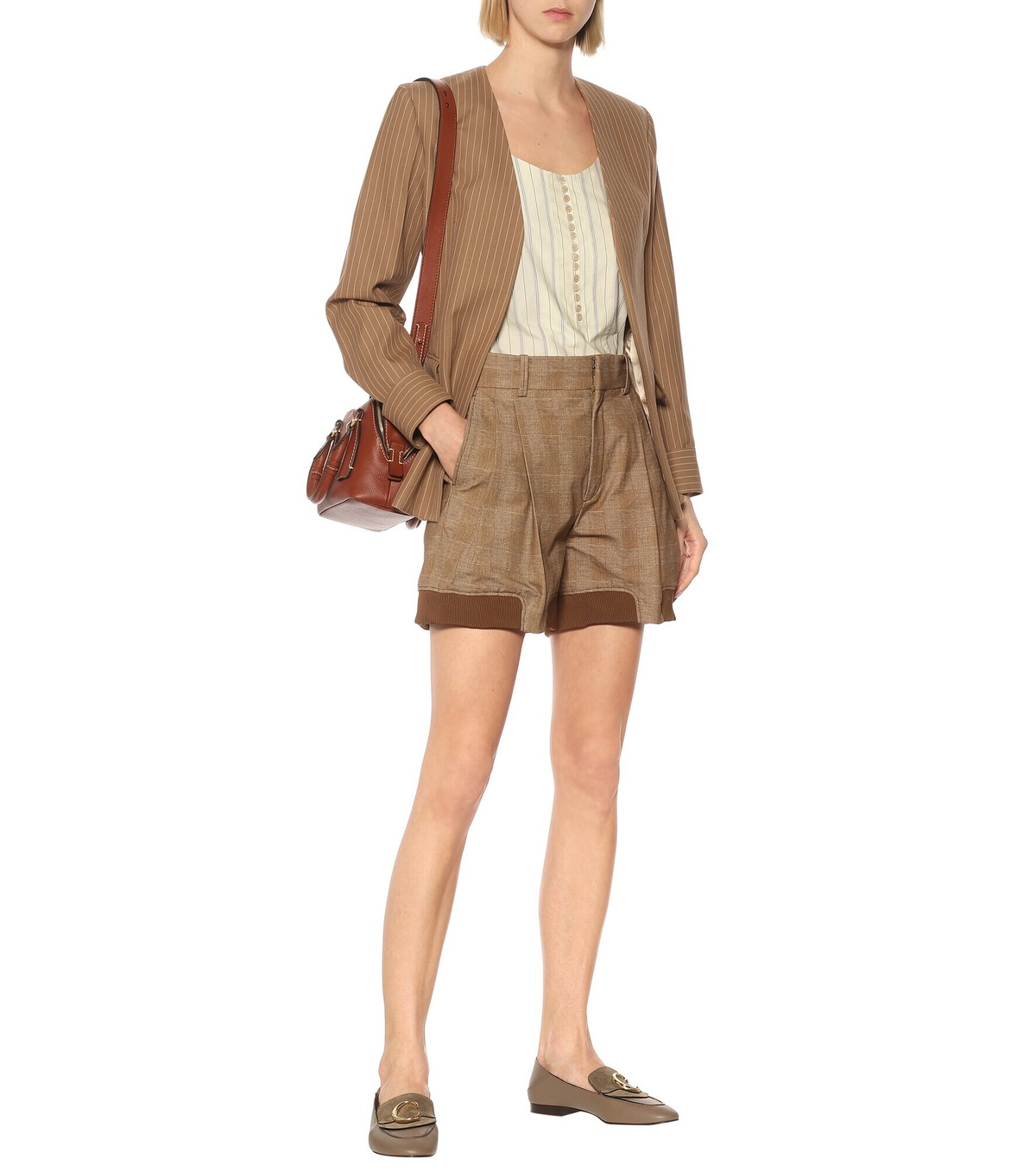 Chloe - Checked stretch-cotton shorts Chloe