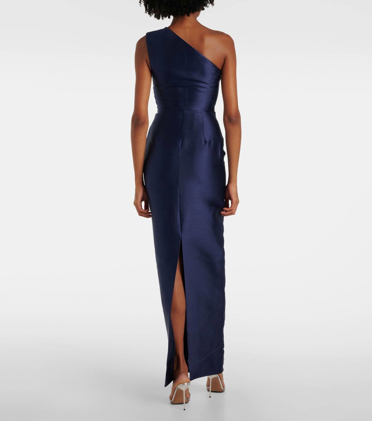 Solace London Kira one-shoulder twill gown Solace London