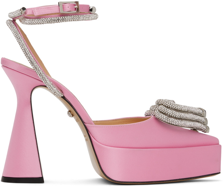 MACH & MACH Pink Triple Heart Heels MACH & MACH