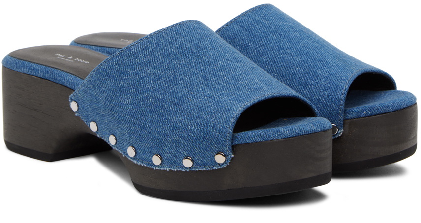 rag & bone Navy Mara Clogs Rag and Bone