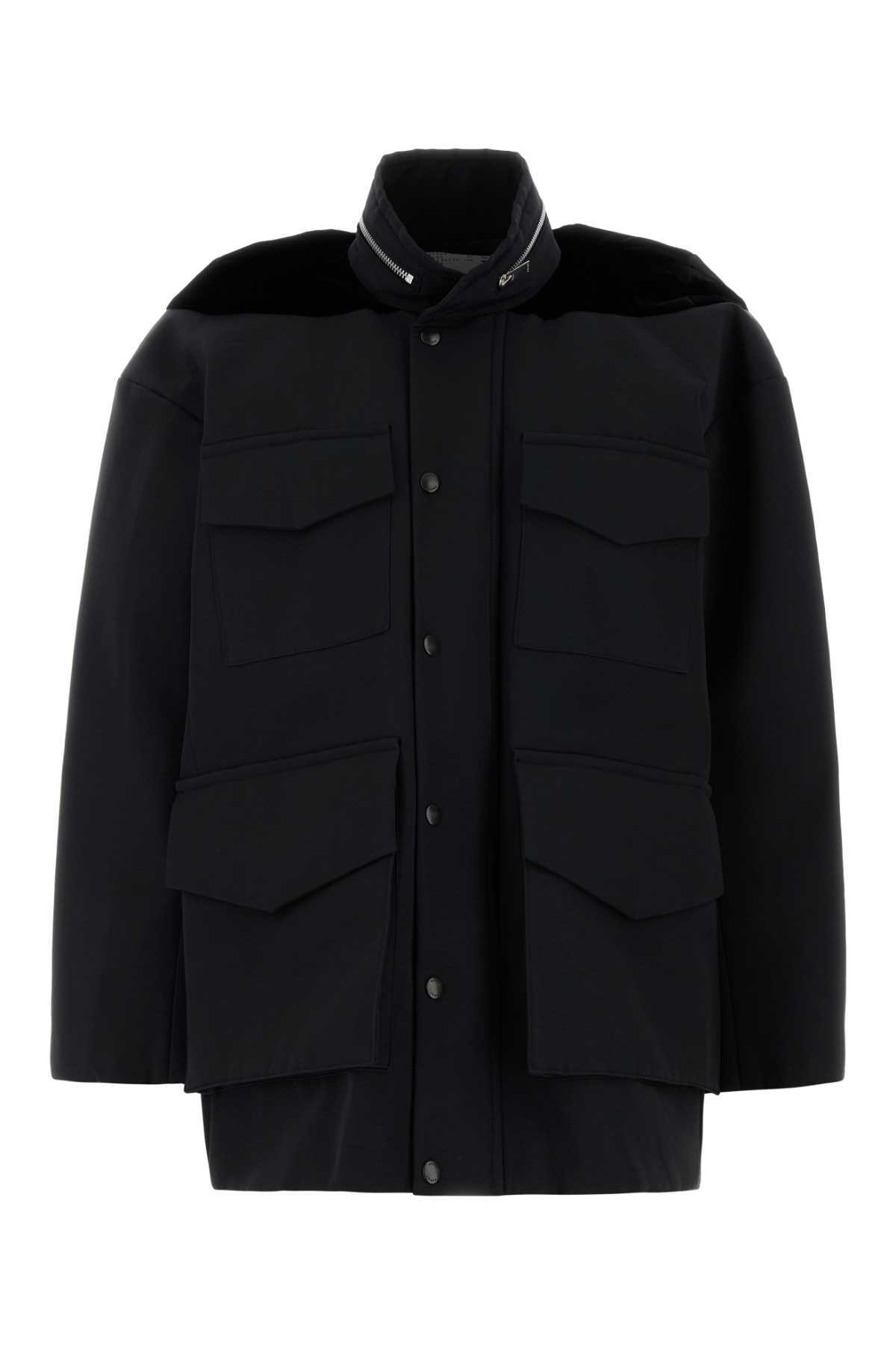 Sacai Black Grosgrain Oversize Jacket Sacai