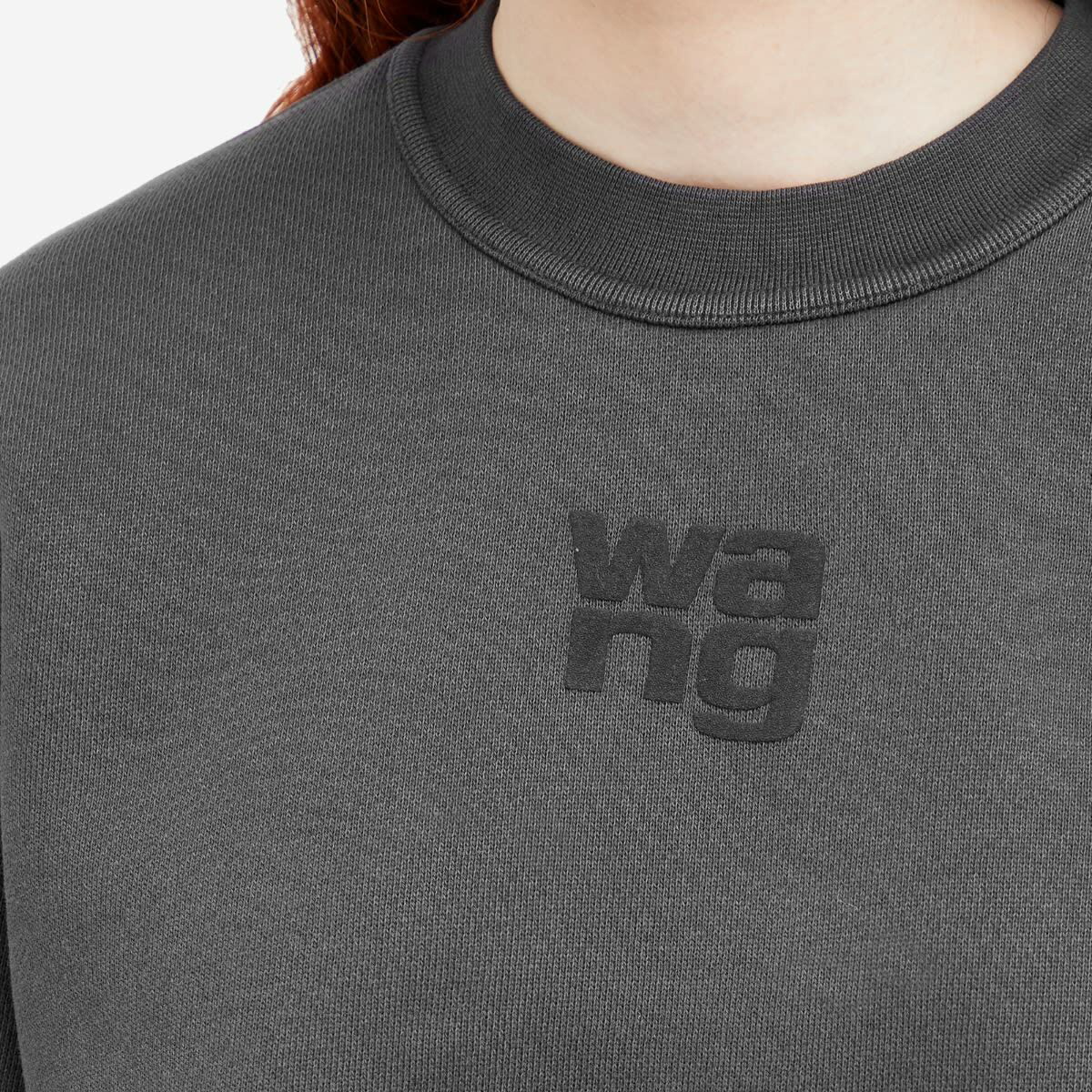 Alexander Wang Women's Essential Terry Logo Crew Sweat in Soft Obsidian ...