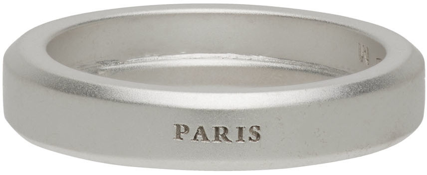 Wooyoungmi SSENSE Exclusive Silver Matte Curve Bold Ring Wooyoungmi