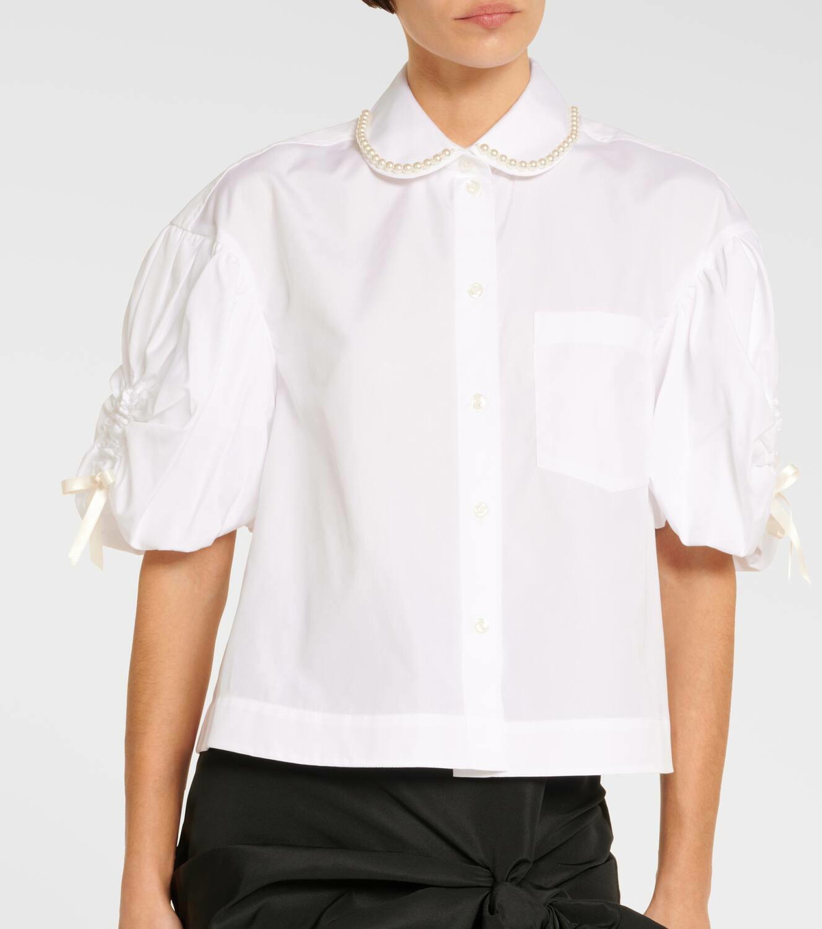 Simone Rocha Embellished cotton poplin shirt Simone Rocha