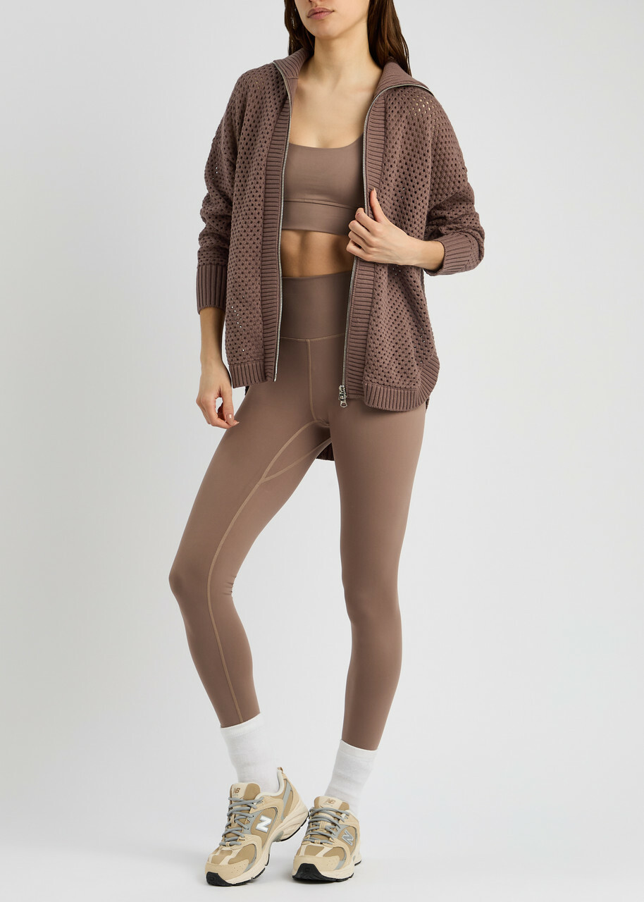 Varley Finn Open-knit Cotton Jacket Brown Varley