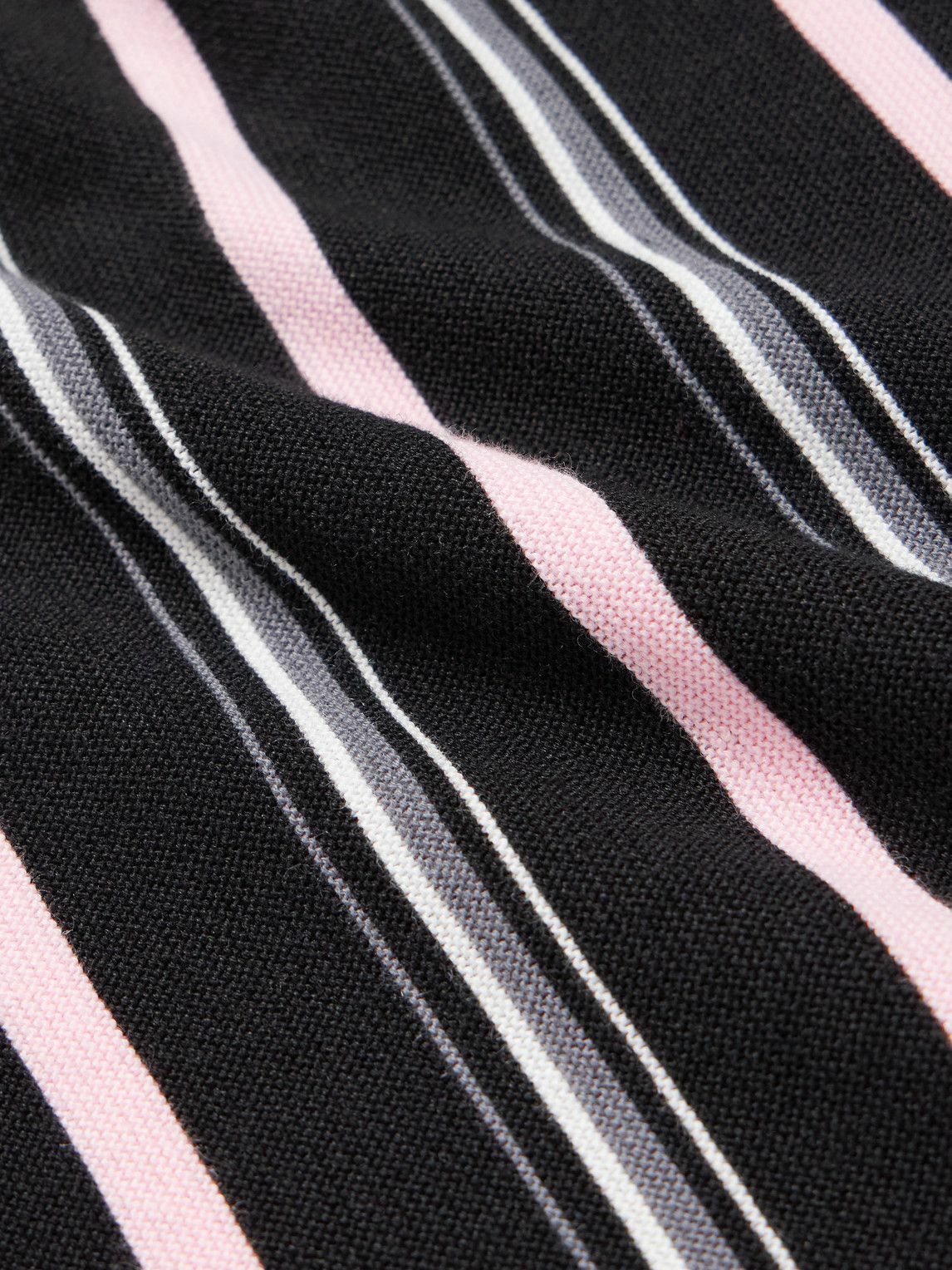 Beams Plus - Striped Ramie-Blend Zip-Up Shirt - Black Beams Plus