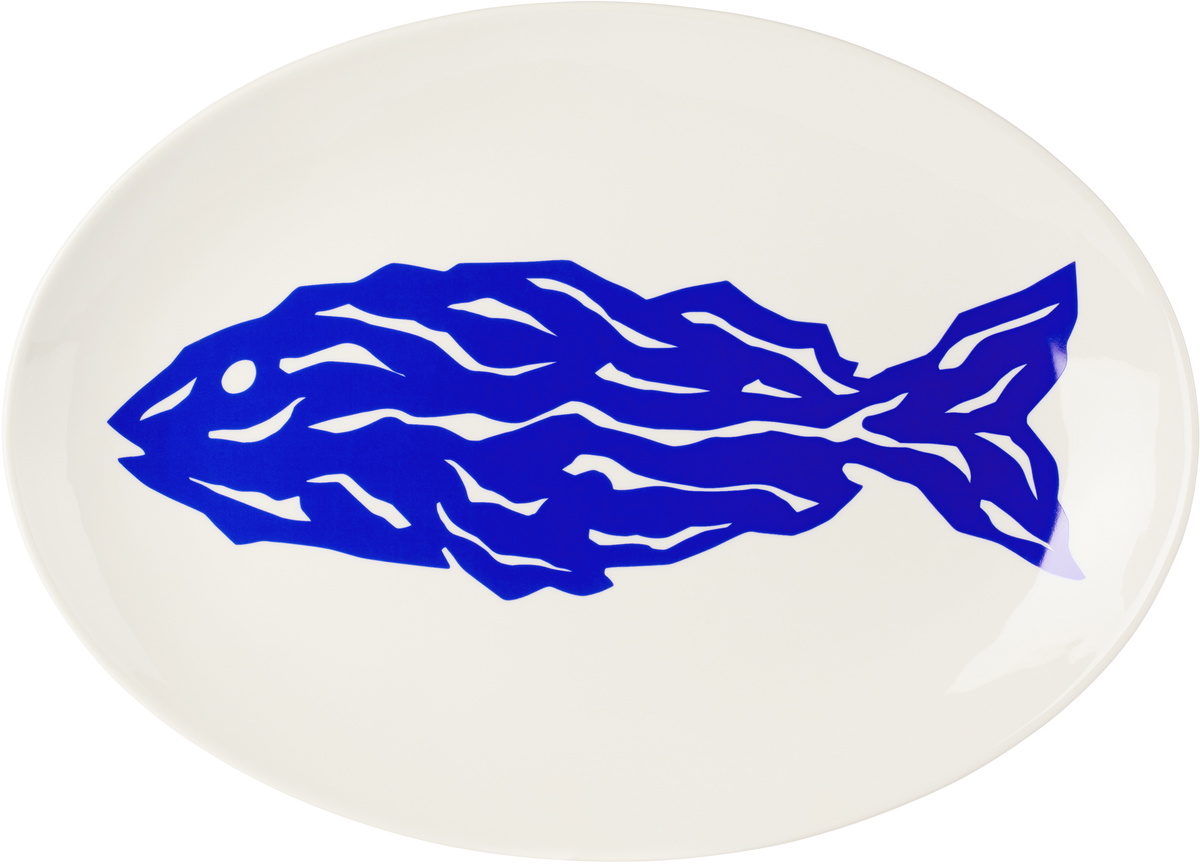 Maison Balzac White & Blue 'Le Merou' Serving Platter Maison Balzac