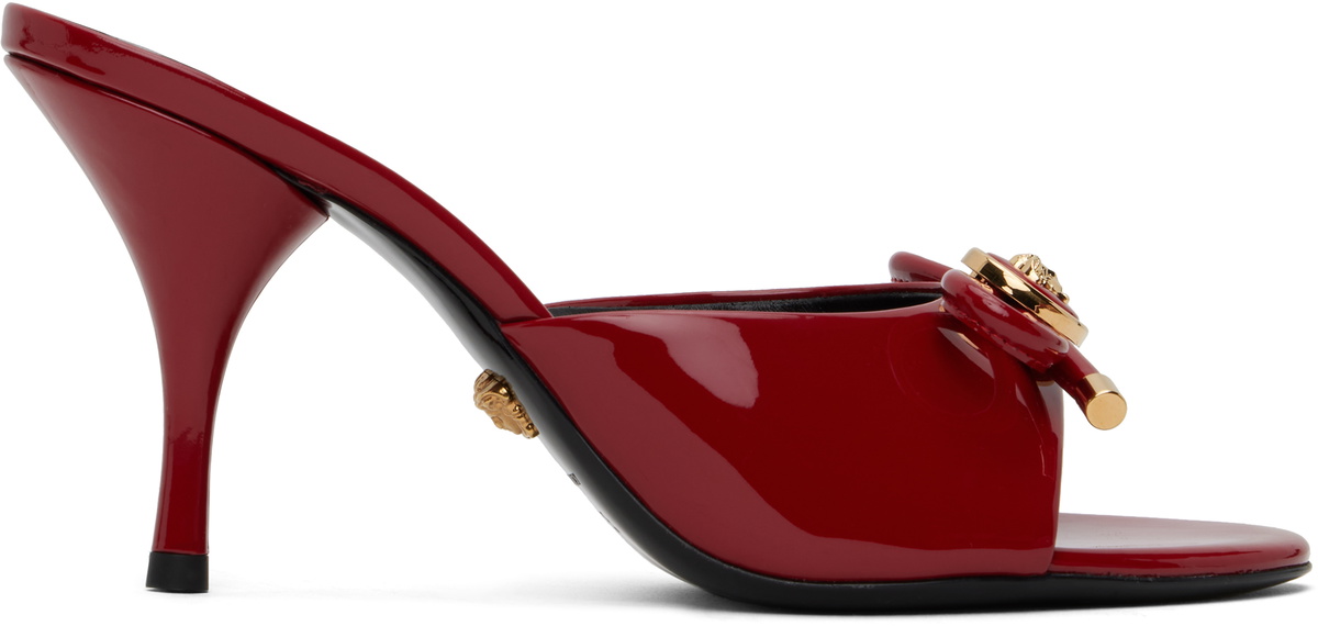 Versace Red Opera Bow Patent 85 mm Heeled Sandals Versace