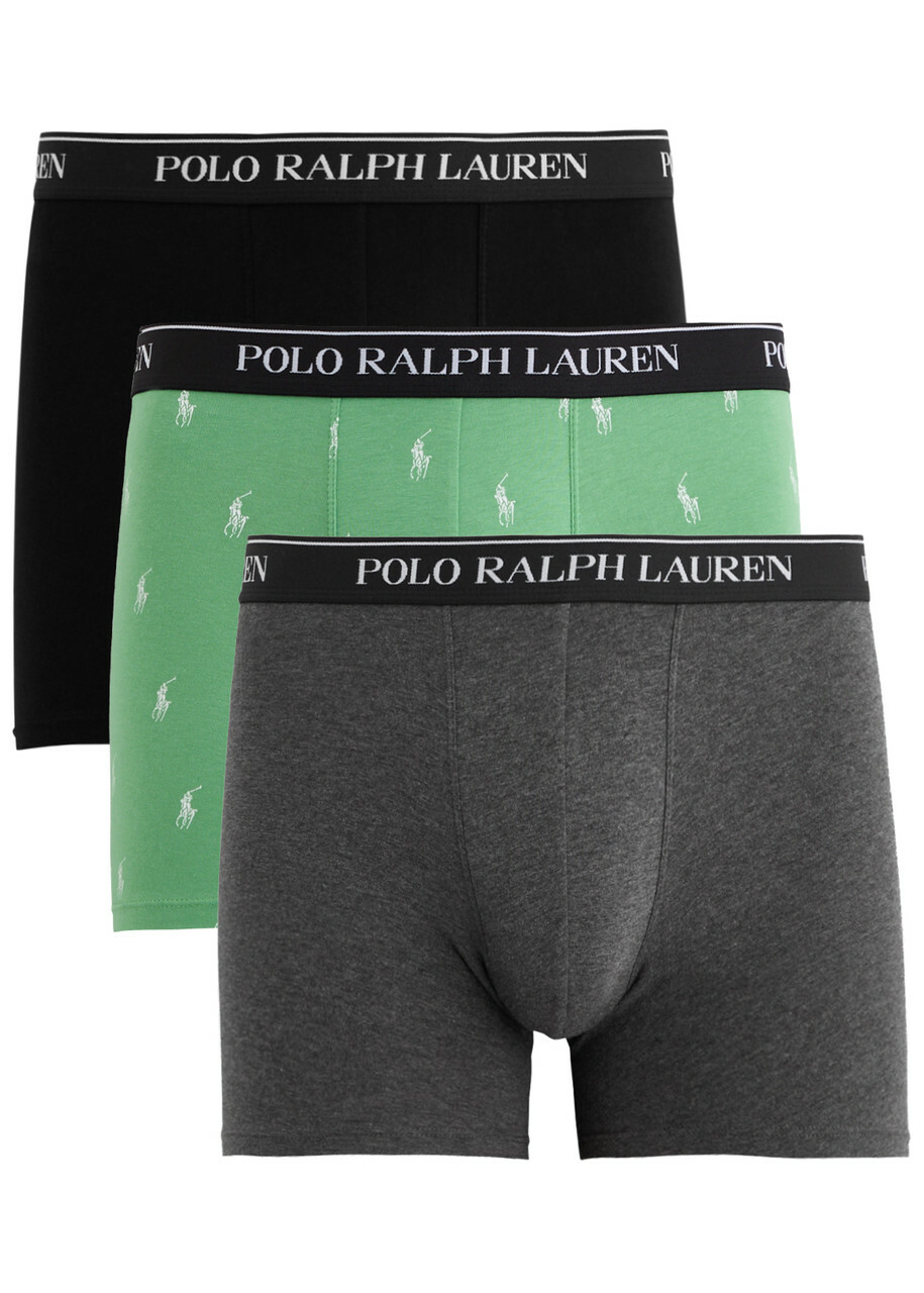 Polo Ralph Lauren Logo Stretch-cotton Boxer Briefs set of Three Green ...