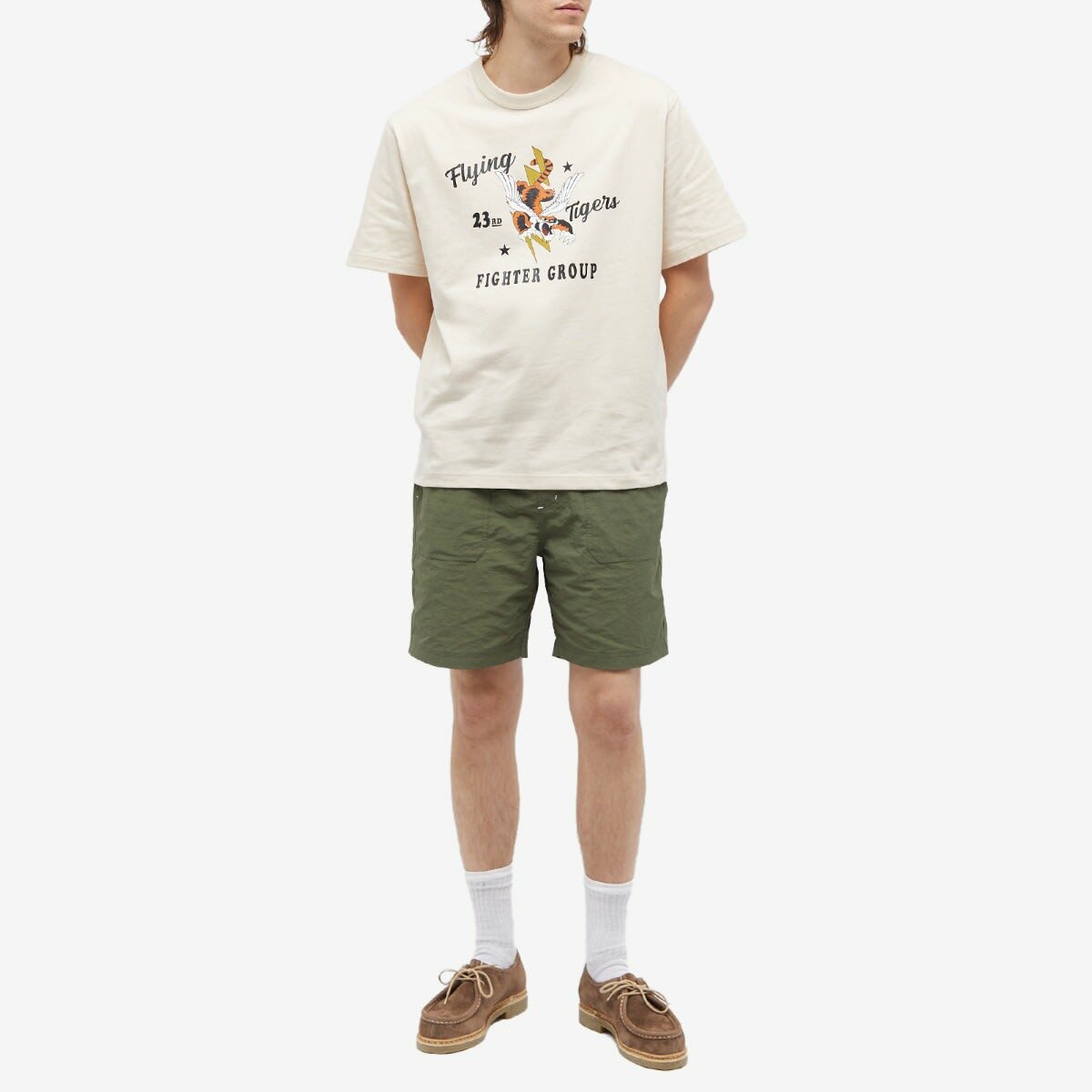 Uniform Bridge Men's Flying Tiger T-Shirt in Ivory Uniform Bridge
