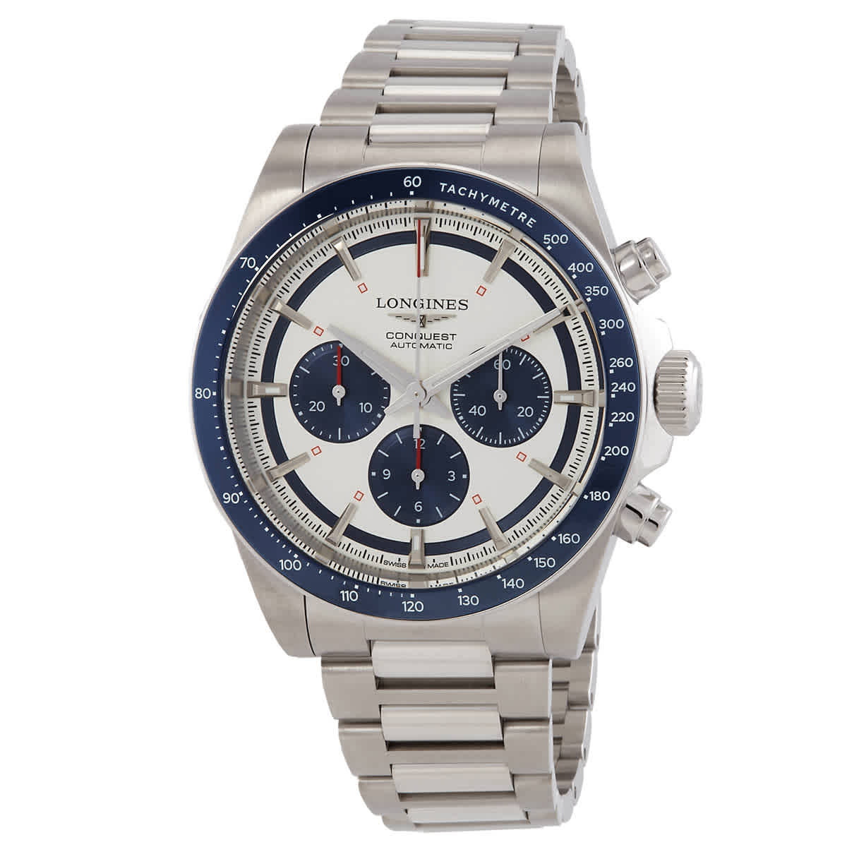 Longines Conquest Chronograph Automatic Silver Dial Mens Watch L3.835.4 ...