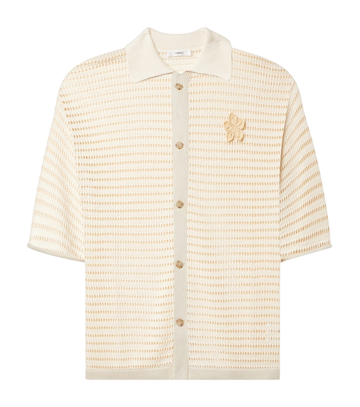 Commas Crochet floral-appliqué open-knit shirt Commas