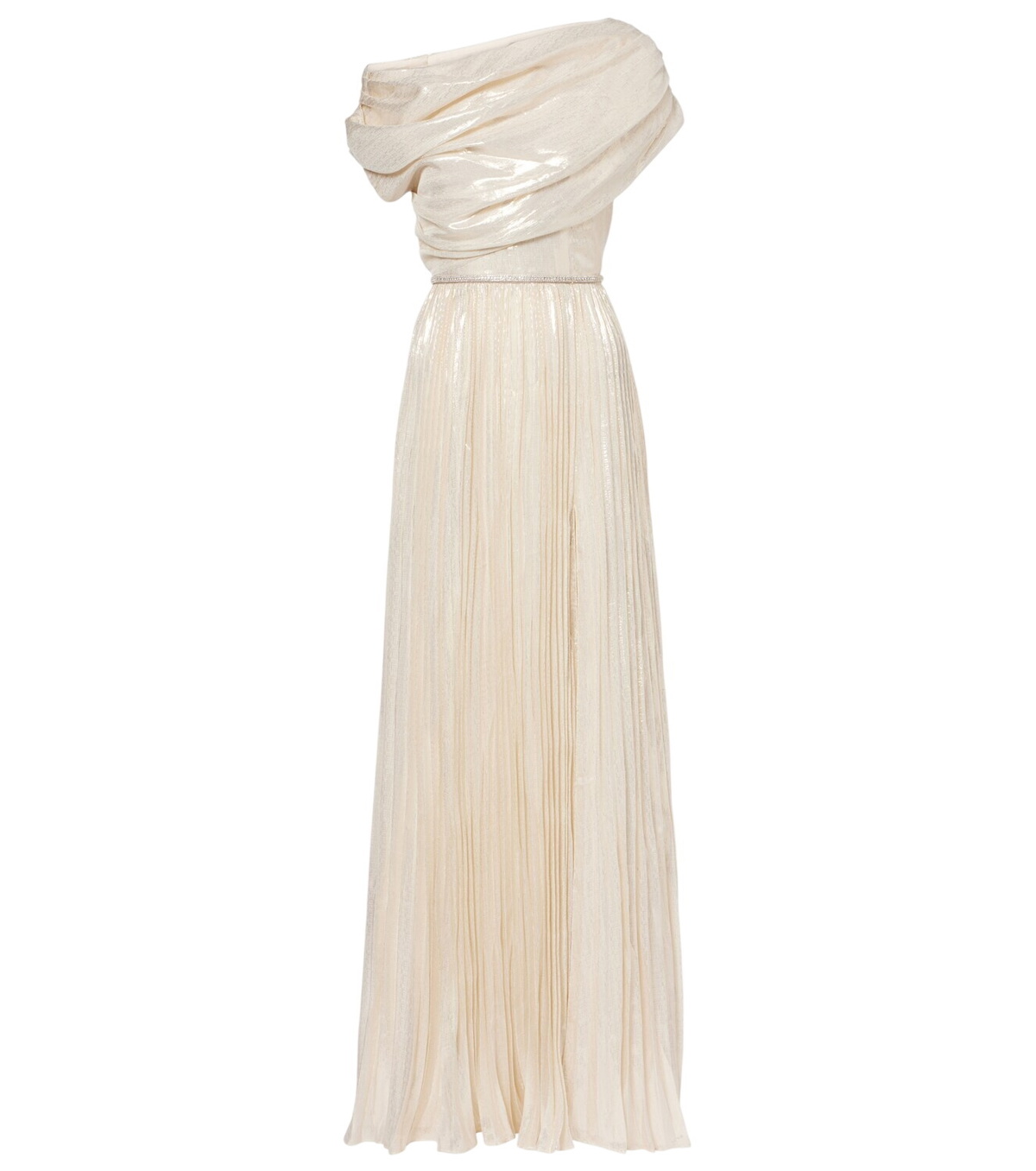 Self-Portrait Asymmetric draped silk-blend chiffon maxi dress Self-Portrait