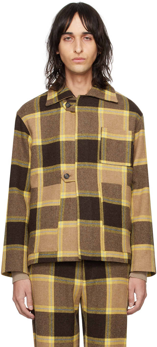Bode Brown Charleston Plaid Jacket Bode