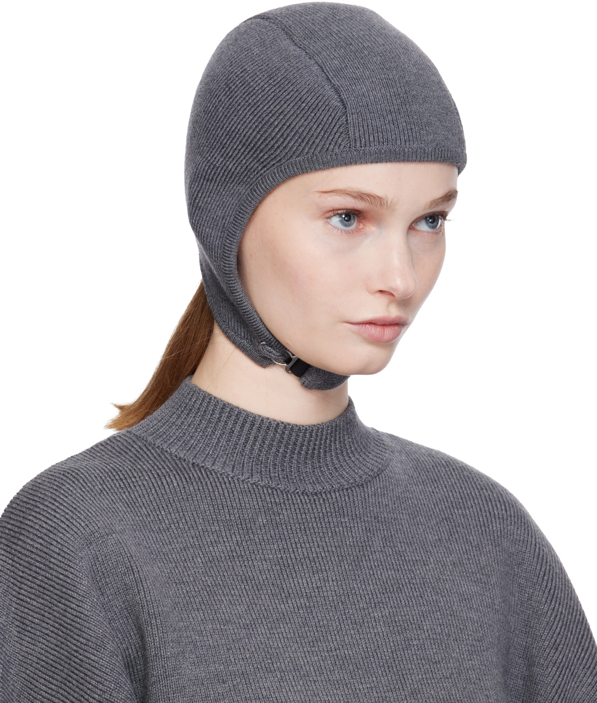 Jean Paul Gaultier Gray 'The Garter Strap' Beanie Jean Paul Gaultier