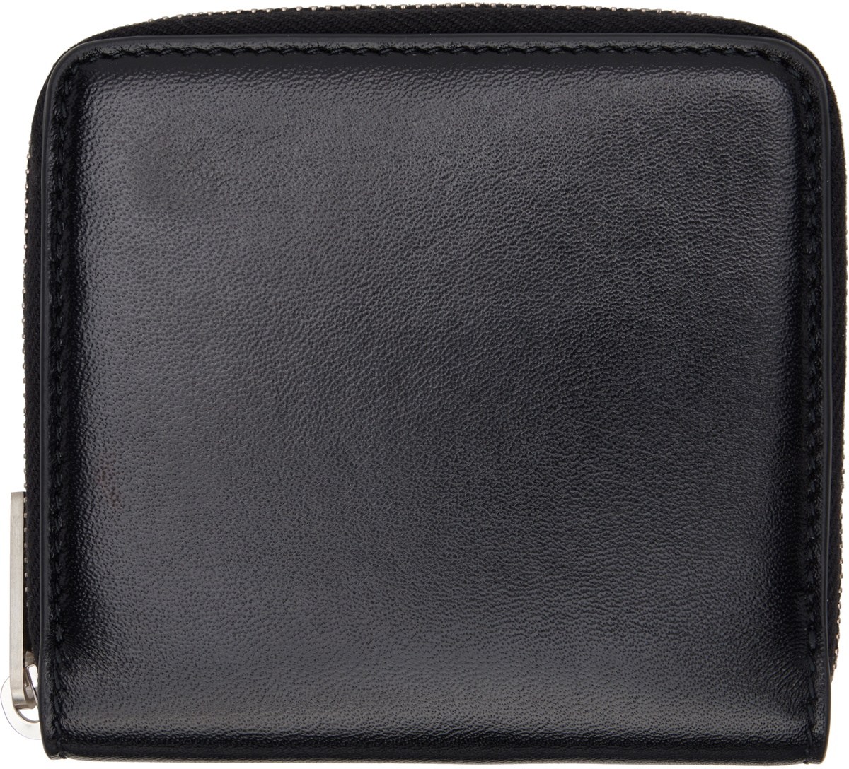 Rick Owens Black Hollywood Glossy Lamb Zipped Wallet Rick Owens