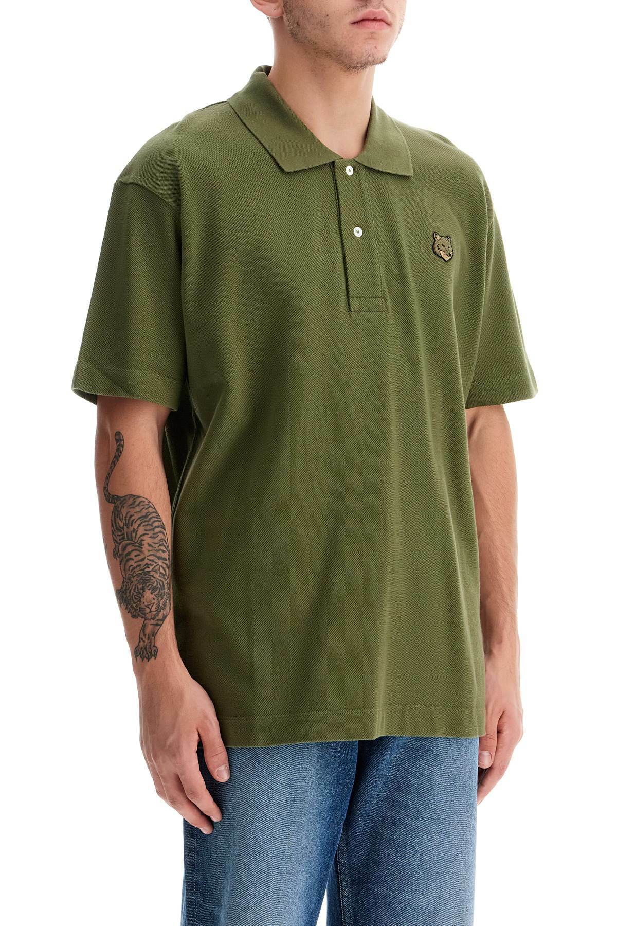 MAISON KITSUNE 'bold fox head comfort fit polo shirt Khaki Maison Kitsune