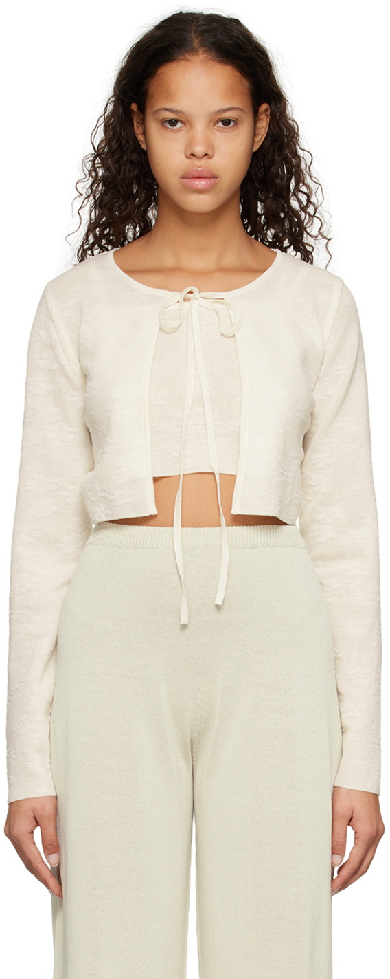 LOW CLASSIC Off-White Cropped Cardigan & Camisole Set Low Classic