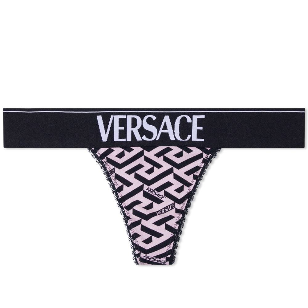 Versace Greca Print Thong Versace