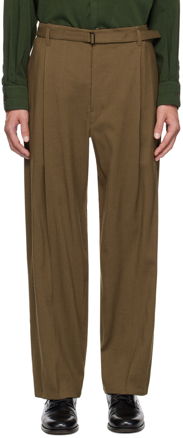 LEMAIRE Brown Belted Easy Trousers Lemaire
