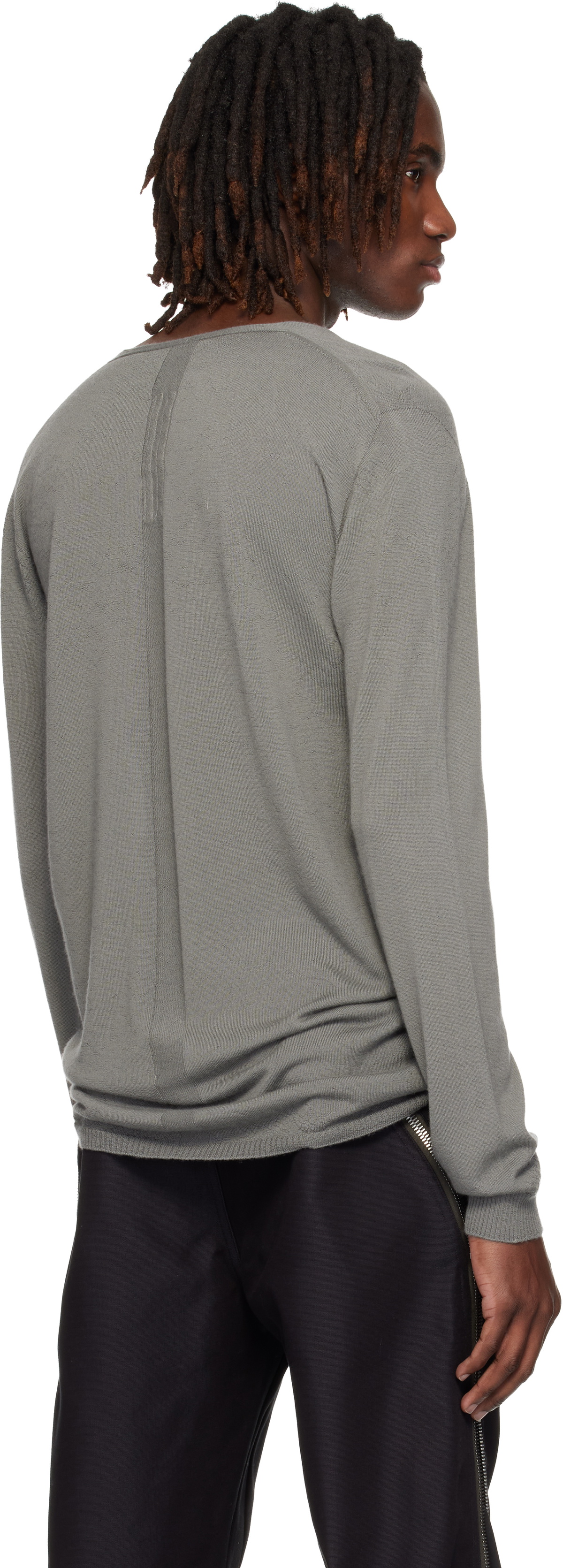Rick Owens Gray Temple Oversize Extreme V Neck Sweater Rick Owens