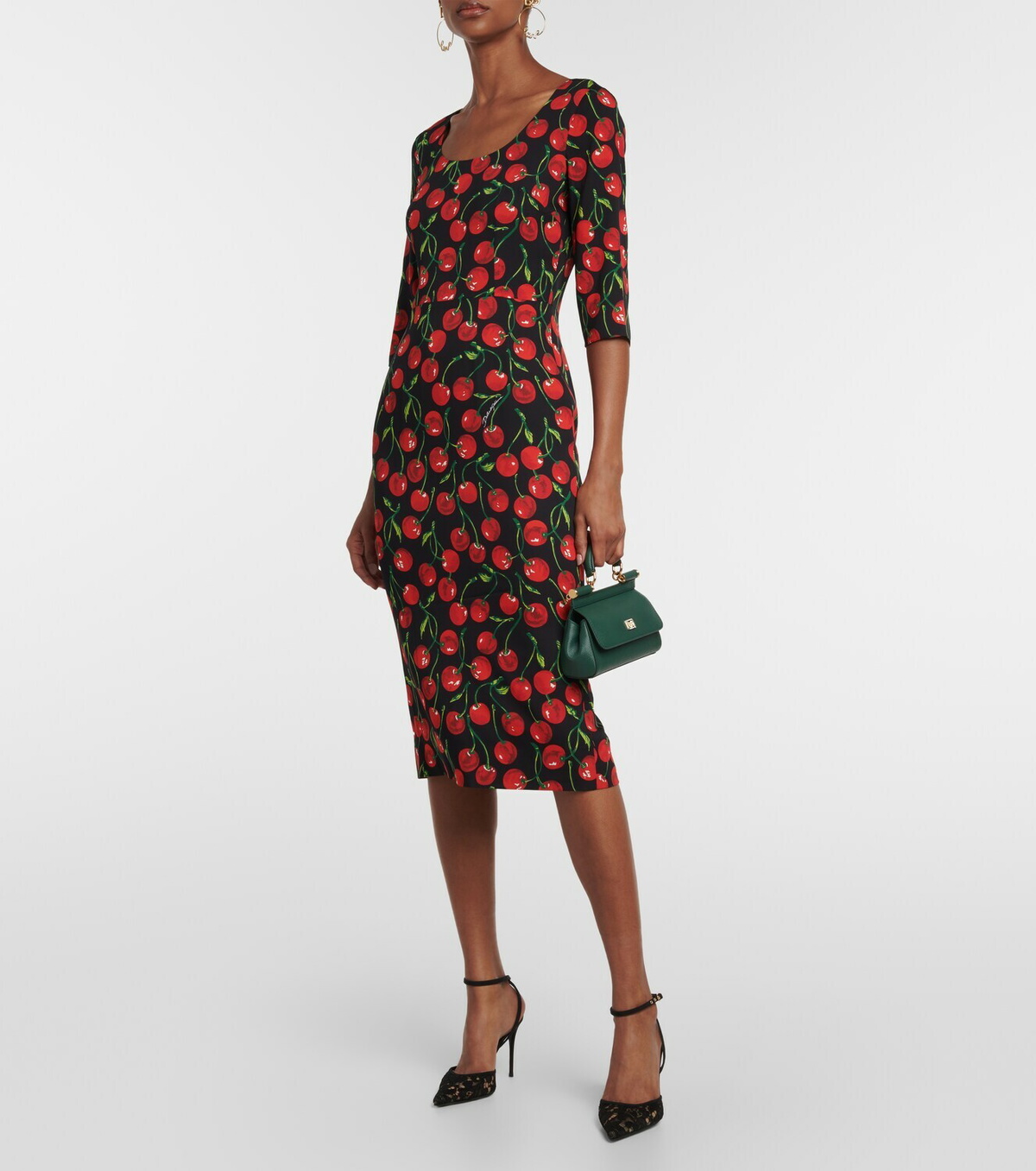 Dolce&Gabbana Cherry silk-blend midi dress Dolce & Gabbana