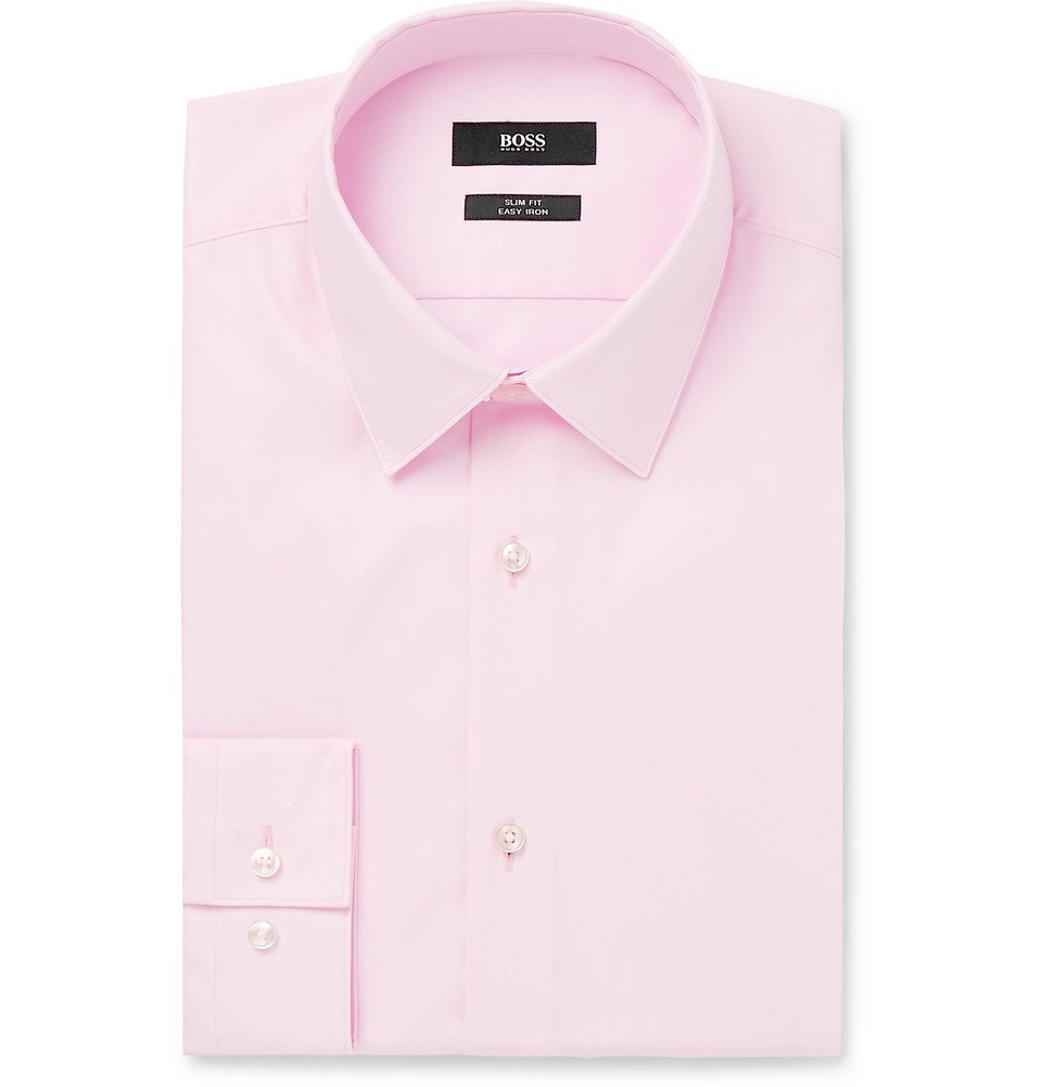 Hugo Boss - Light-Pink Isko Cotton-Poplin Shirt - Men - Pink Hugo Boss